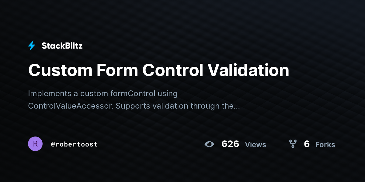 Custom Form Control Validation - StackBlitz