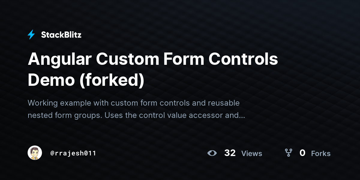 Angular Custom Form Controls Demo Forked Stackblitz 9539