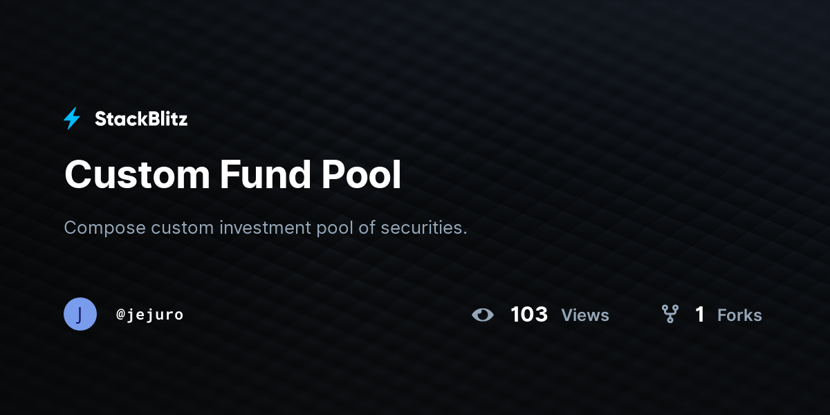 Custom Fund Pool - StackBlitz