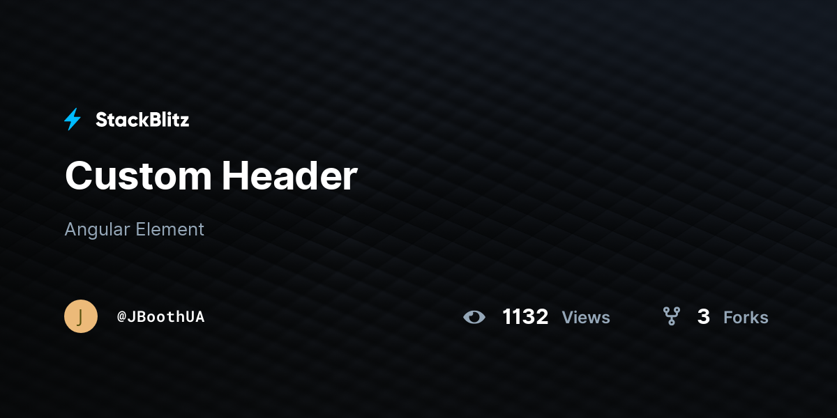 Custom Header - StackBlitz