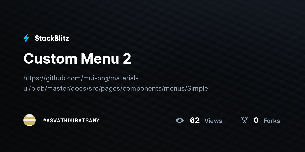 Custom Menu 2 - StackBlitz