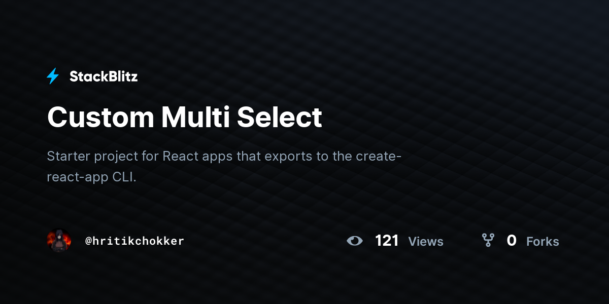 Custom Multi Select - StackBlitz
