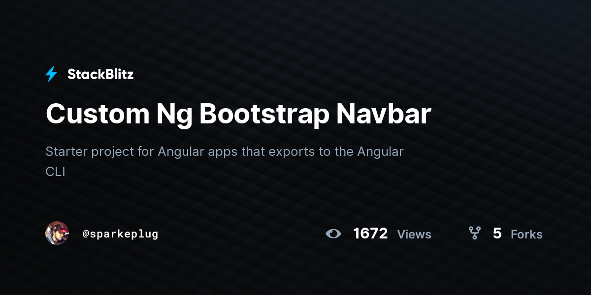 Custom Ng Bootstrap Navbar - StackBlitz