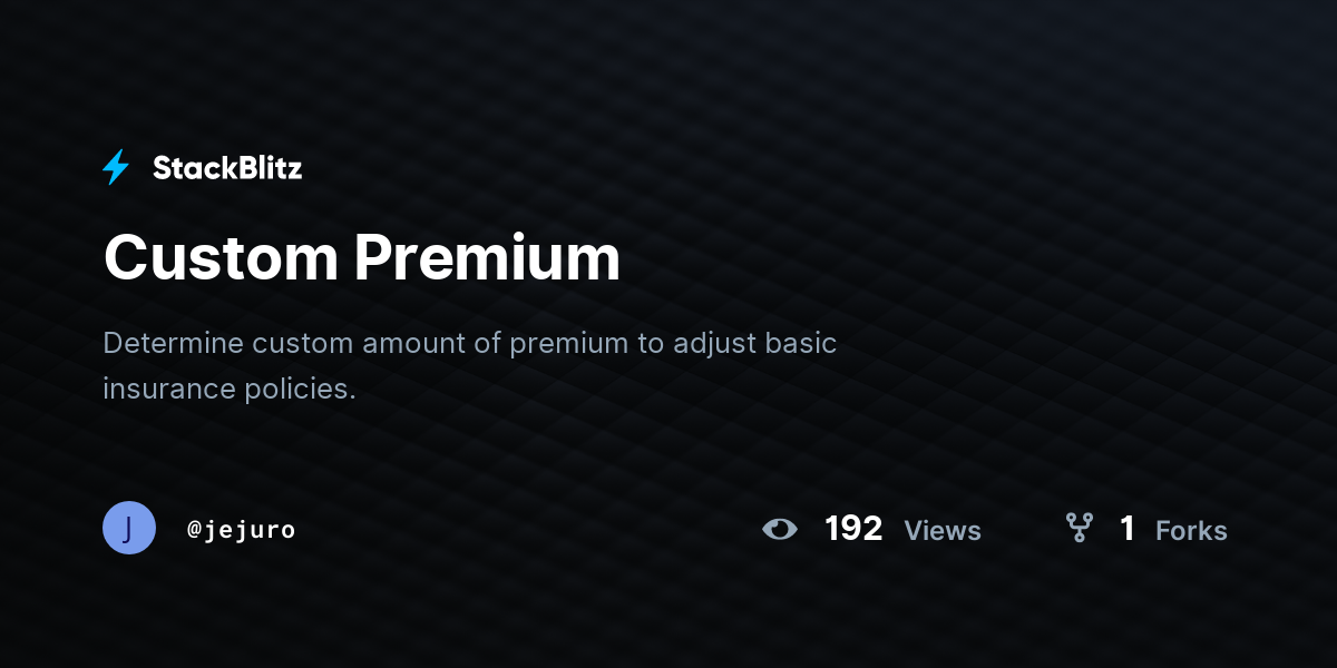 Custom Premium - StackBlitz