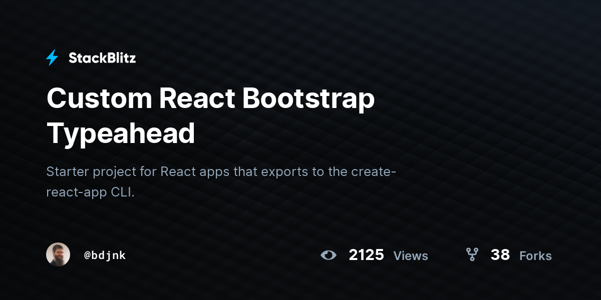 Custom React Bootstrap Typeahead - StackBlitz