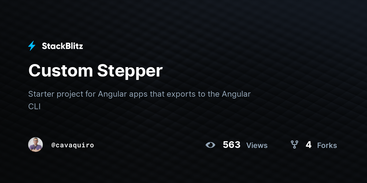 Custom Stepper - StackBlitz