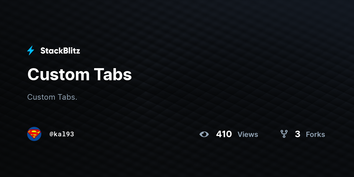 Custom Tabs - StackBlitz