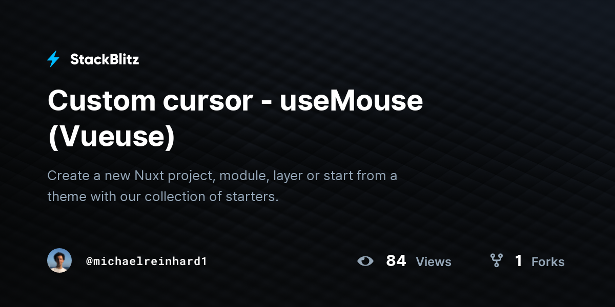 Custom cursor - useMouse (Vueuse) - StackBlitz