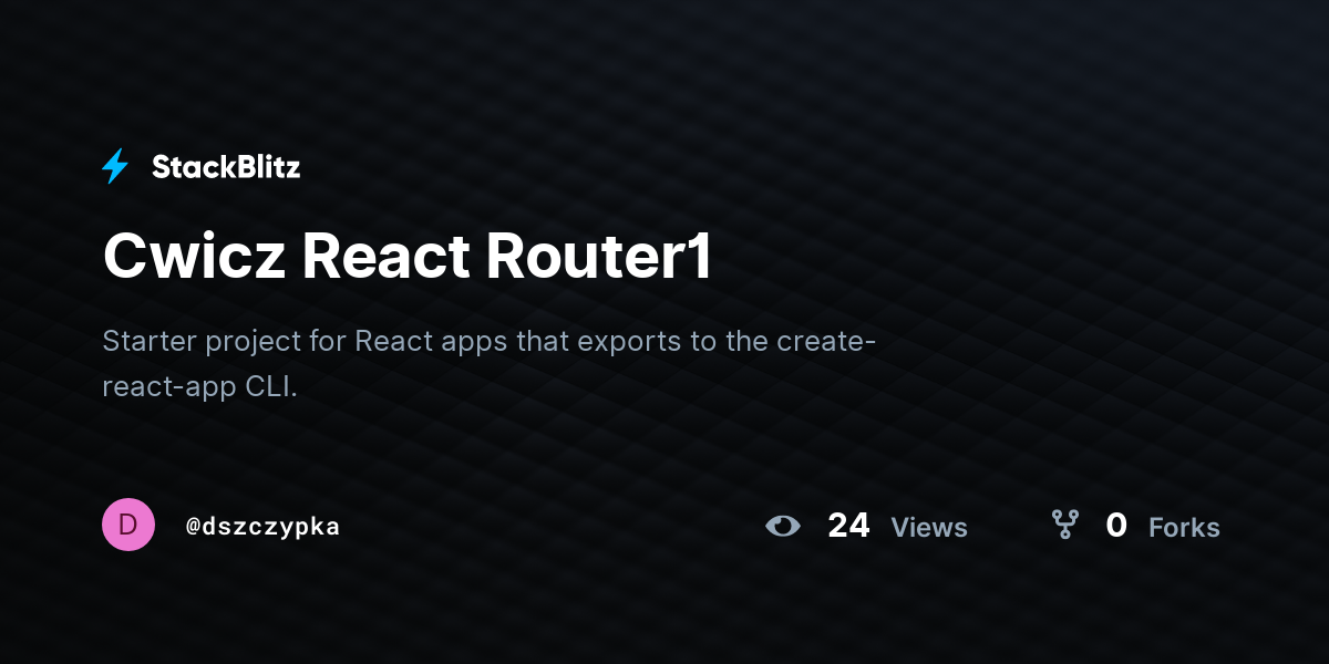 Cwicz React Router1 - StackBlitz