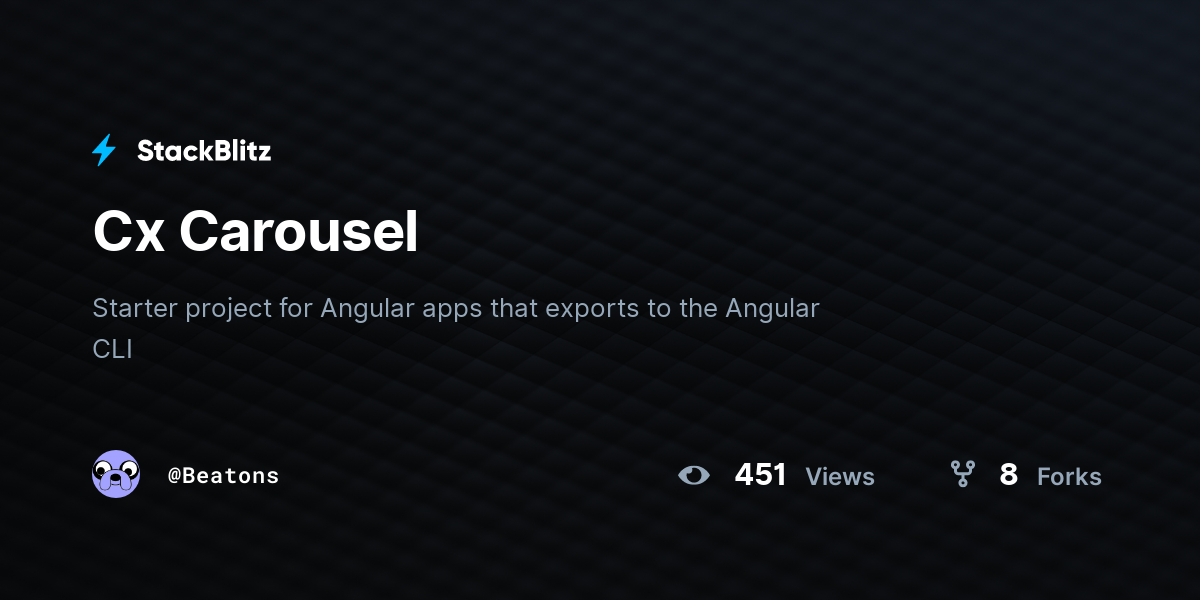 Cx Carousel - StackBlitz