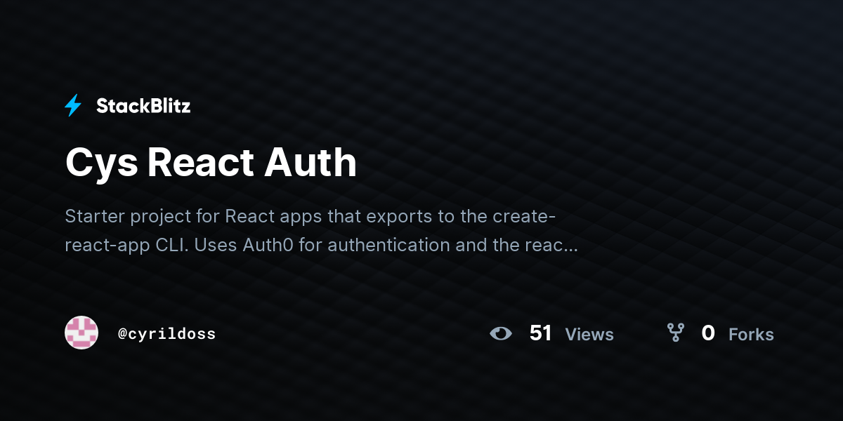 Cys React Auth - StackBlitz
