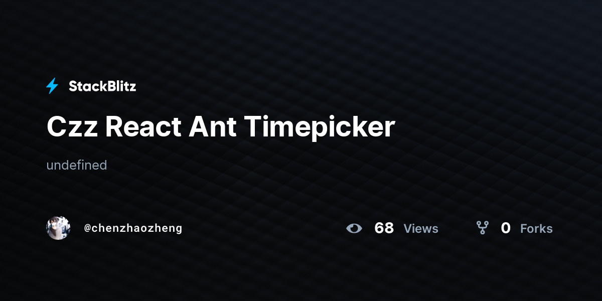 Czz React Ant Timepicker - StackBlitz
