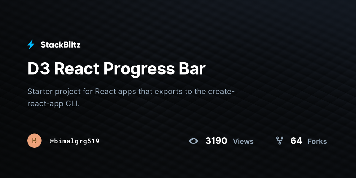 D3 React Progress Bar - StackBlitz
