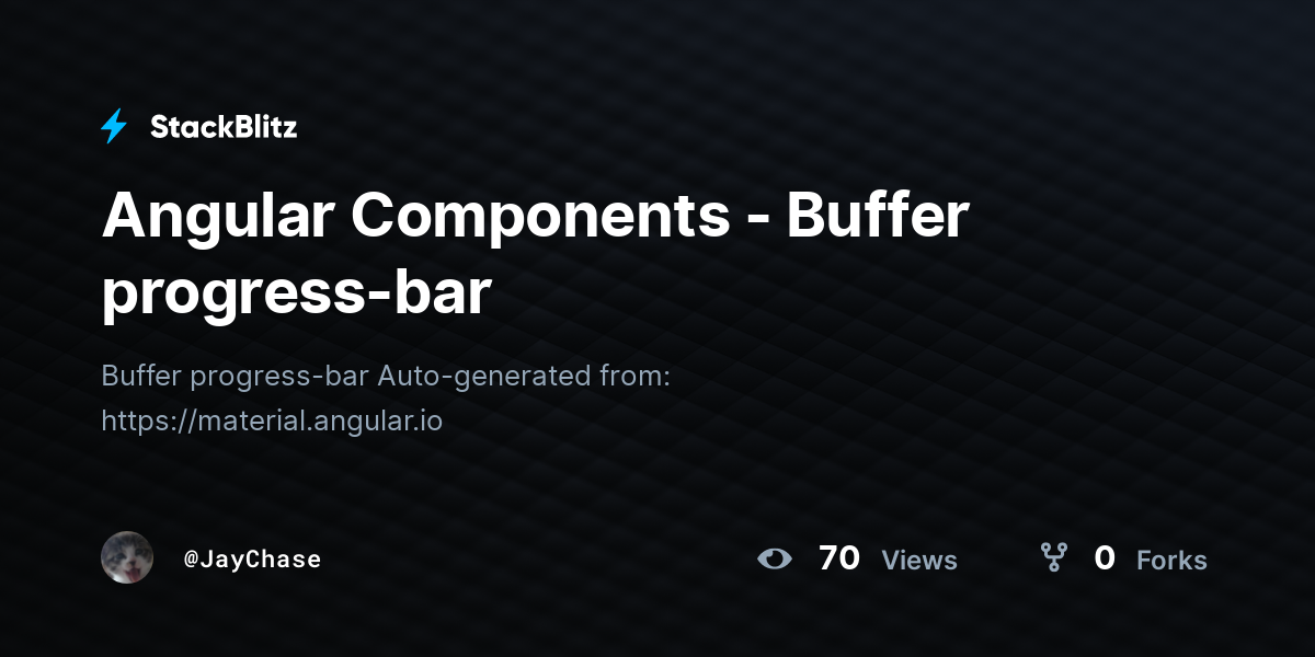 Angular Components - Buffer progress-bar - StackBlitz