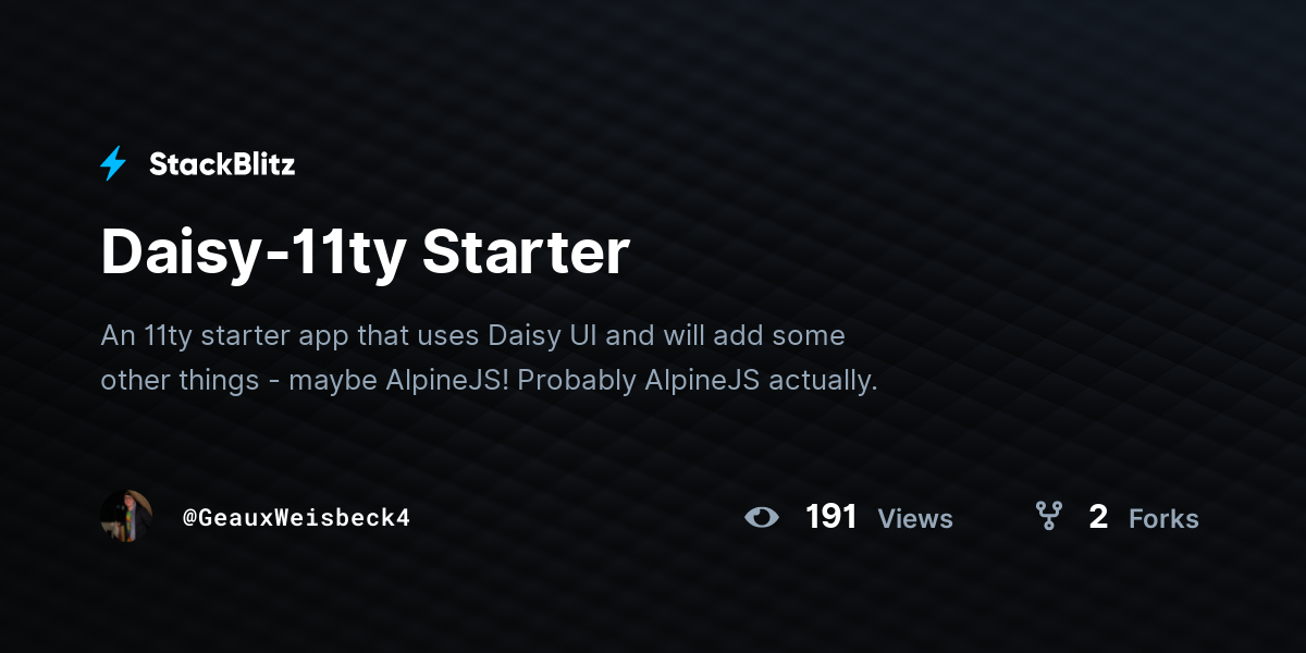Daisy-11ty Starter - StackBlitz