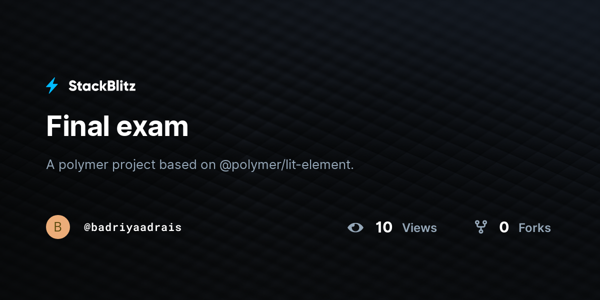 Final exam - StackBlitz