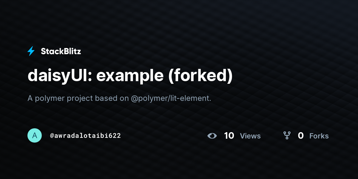 daisyUI: example (forked) - StackBlitz