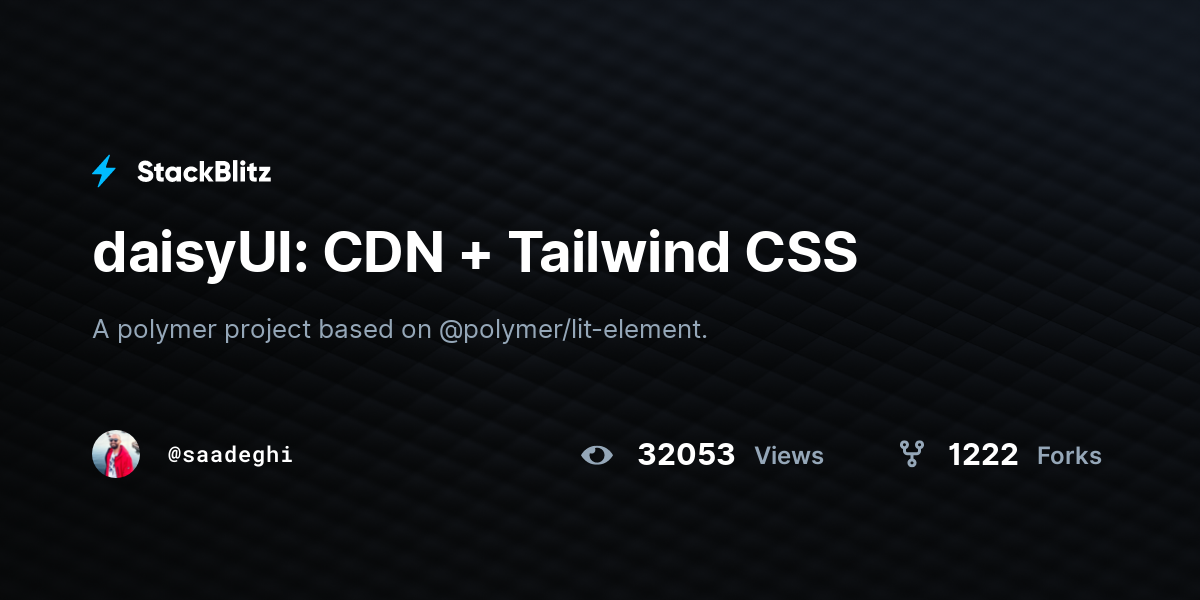 daisyUI: CDN + Tailwind CSS - StackBlitz daisyUI: CDN + Tailwind CSS - StackBlitz