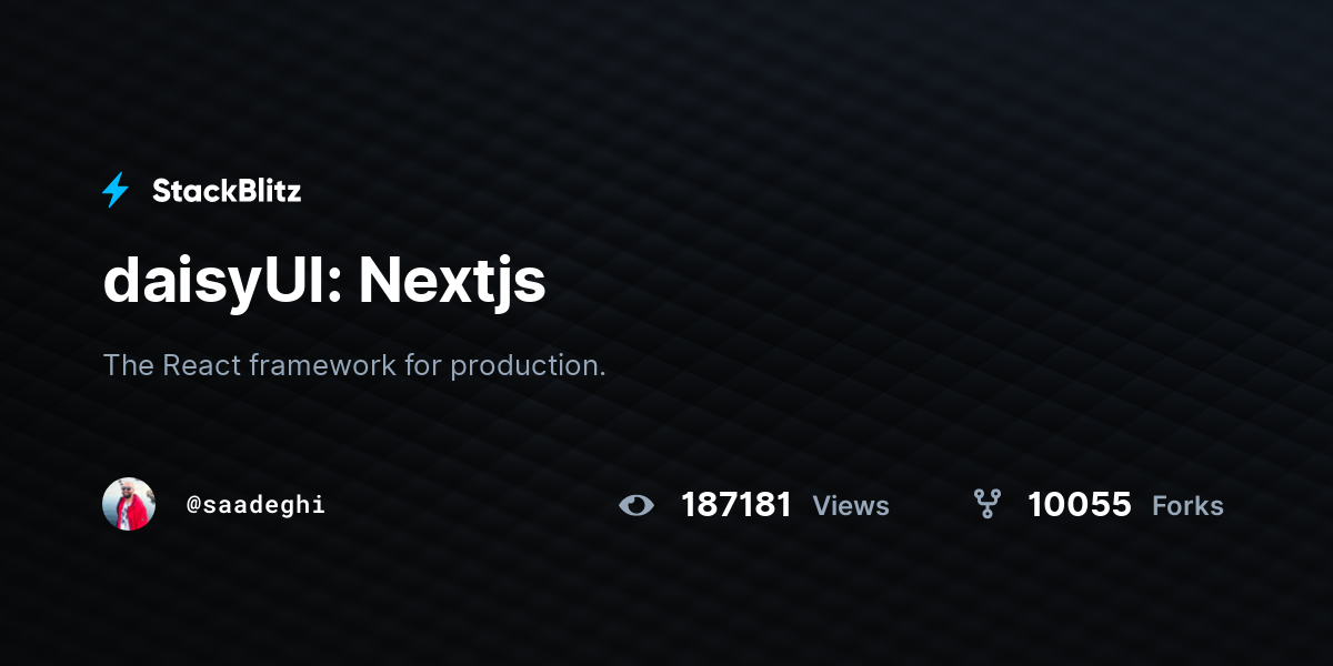 daisyUI: Nextjs - StackBlitz
