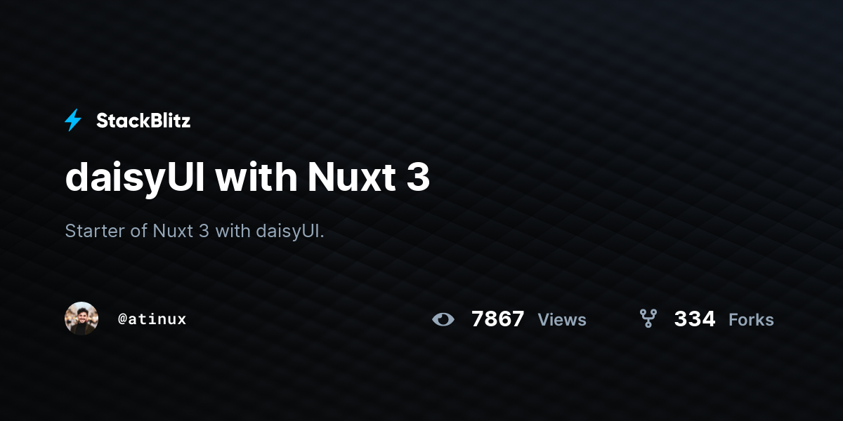 daisyUI with Nuxt 3 - StackBlitz