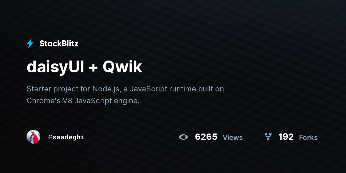 daisyUI + Qwik - StackBlitz