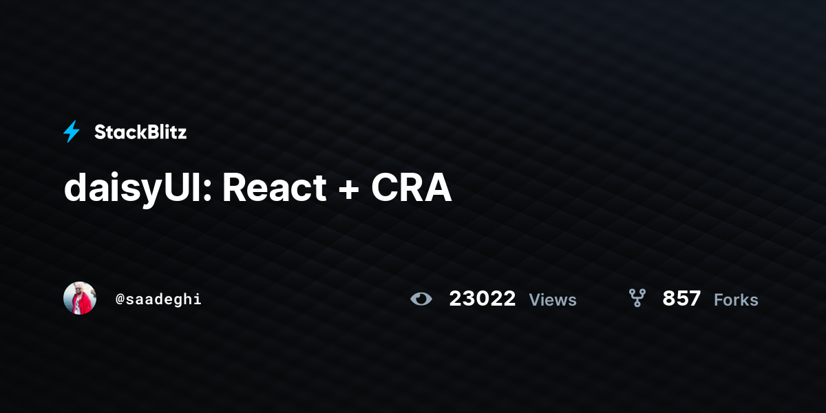 daisyUI: React + CRA - StackBlitz daisyUI: React + CRA - StackBlitz