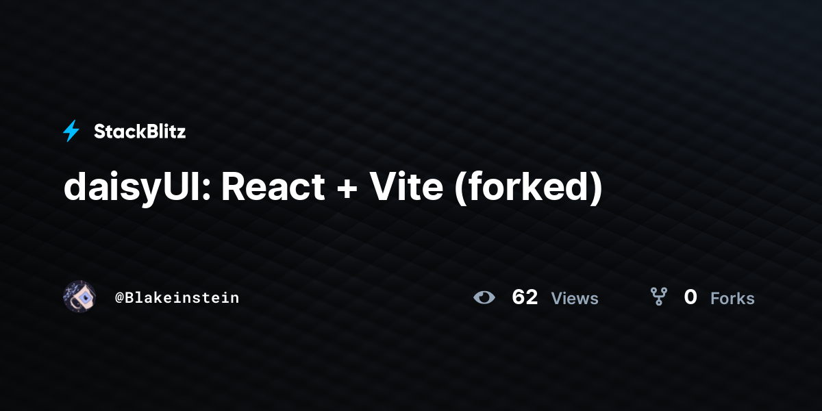 daisyUI: React + Vite (forked) - StackBlitz
