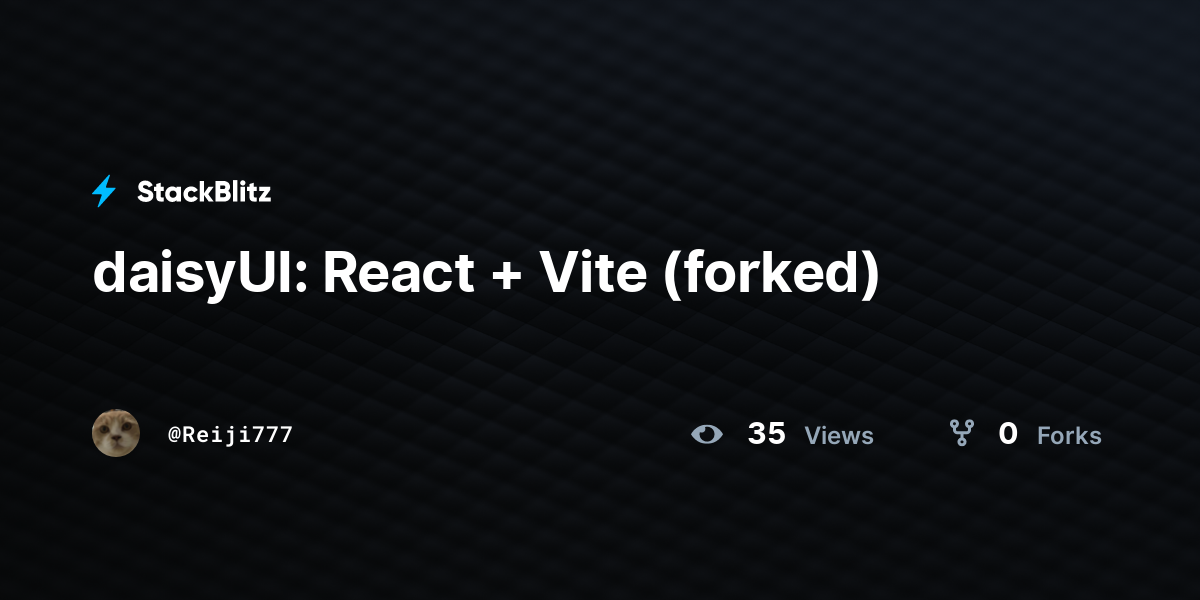 Daisyui React Vite Forked Stackblitz