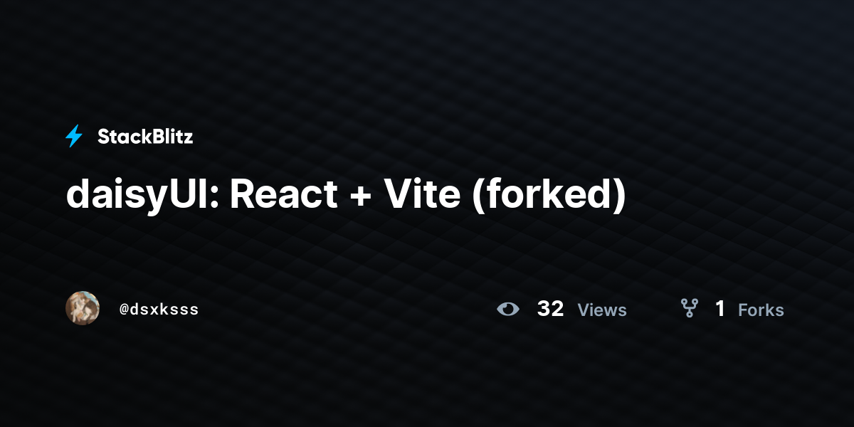 daisyUI: React + Vite (forked) - StackBlitz