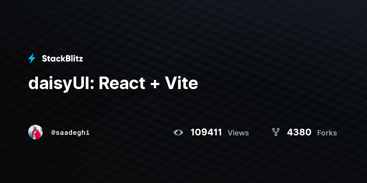 daisyUI: React + Vite - StackBlitz