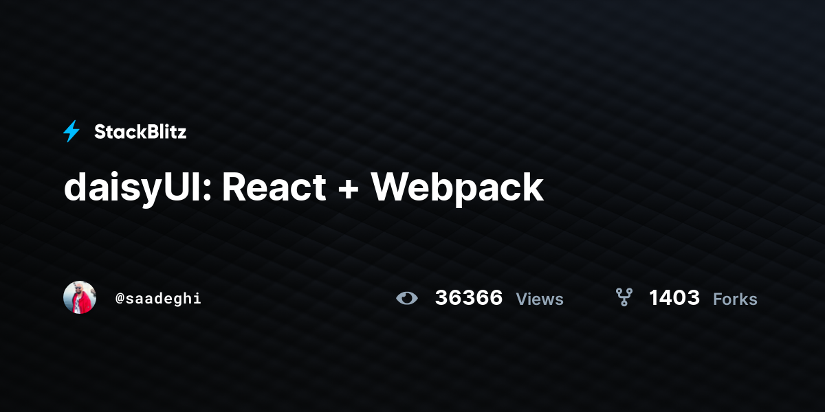 daisyUI: React + Webpack - StackBlitz daisyUI: React + Webpack - StackBlitz