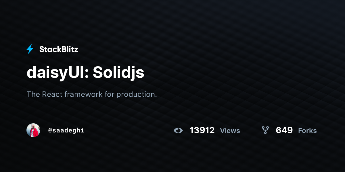 daisyUI: Solidjs - StackBlitz