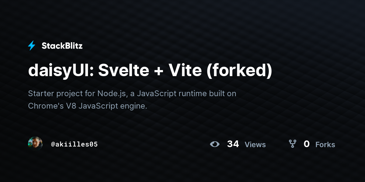 daisyUI: Svelte + Vite (forked) - StackBlitz