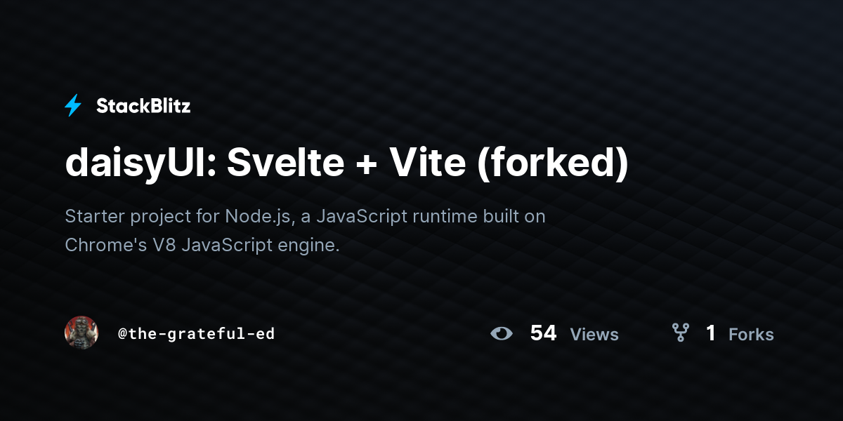 daisyUI: Svelte + Vite (forked) - StackBlitz