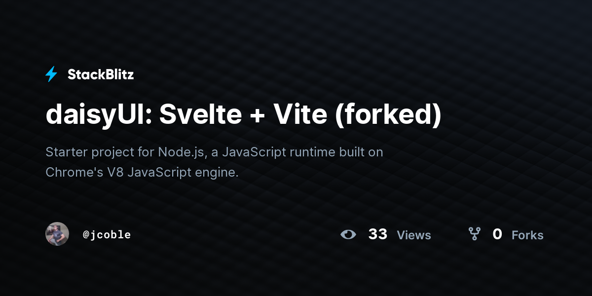 daisyUI: Svelte + Vite (forked) - StackBlitz daisyUI: Svelte + Vite (forked) - StackBlitz