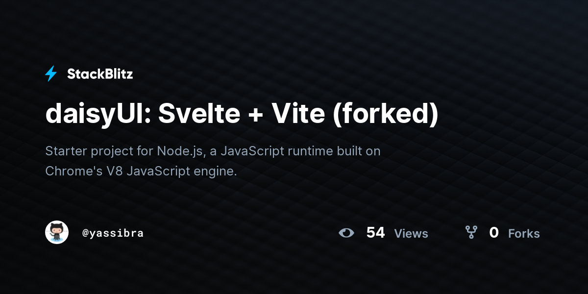 daisyUI: Svelte + Vite (forked) - StackBlitz daisyUI: Svelte + Vite (forked) - StackBlitz
