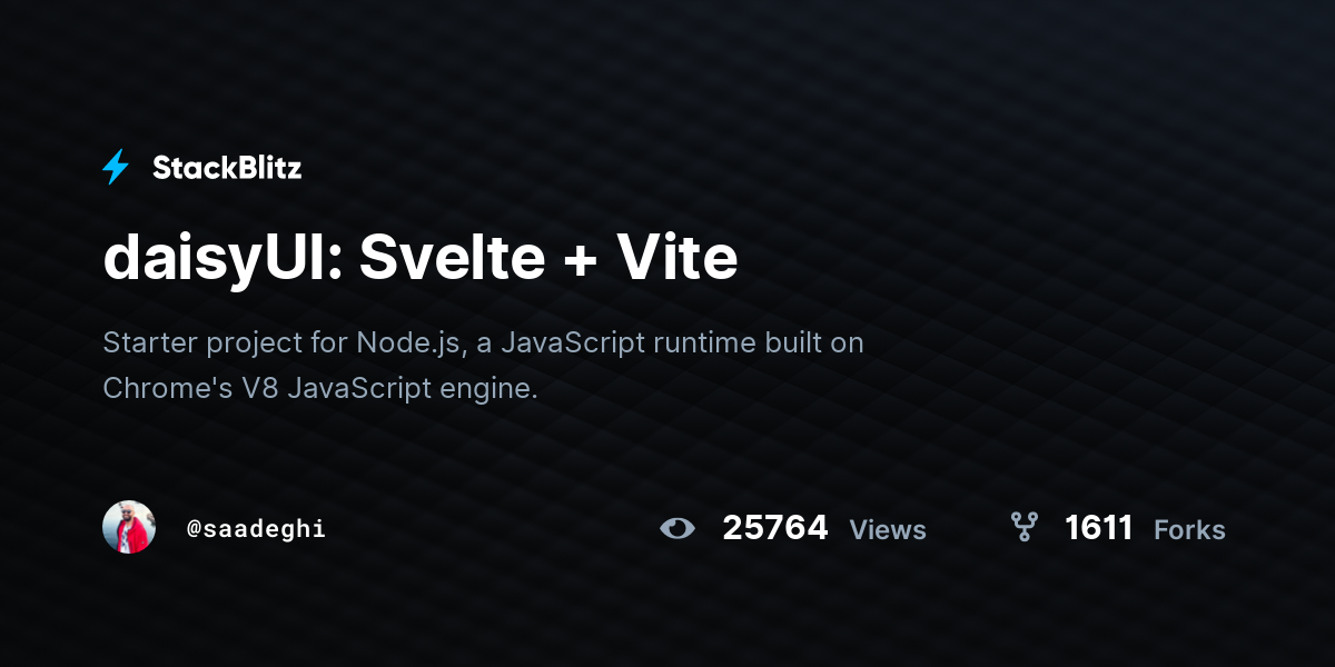 daisyUI: Svelte + Vite - StackBlitz