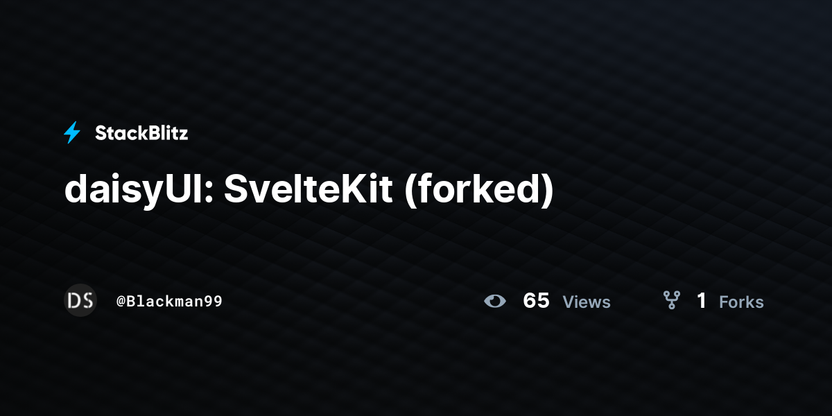 daisyUI: SvelteKit (forked) - StackBlitz