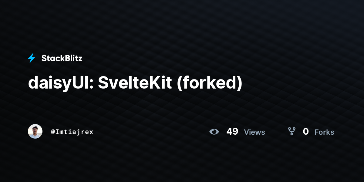 daisyUI: SvelteKit (forked) - StackBlitz