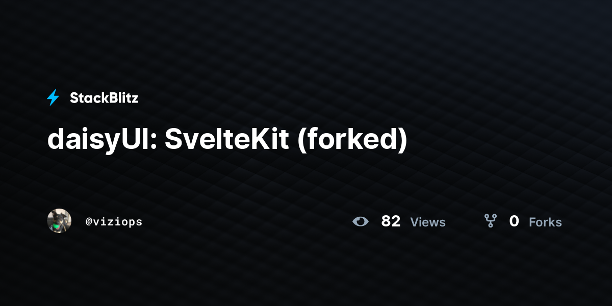 daisyUI: SvelteKit (forked) - StackBlitz
