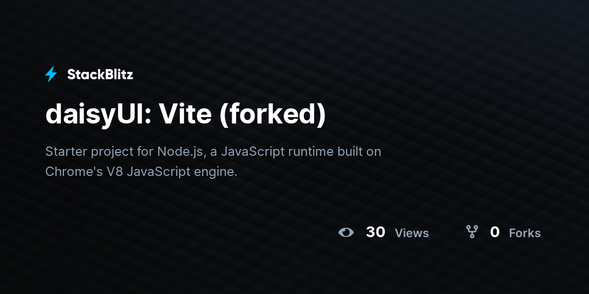 daisyUI: Vite (forked) - StackBlitz