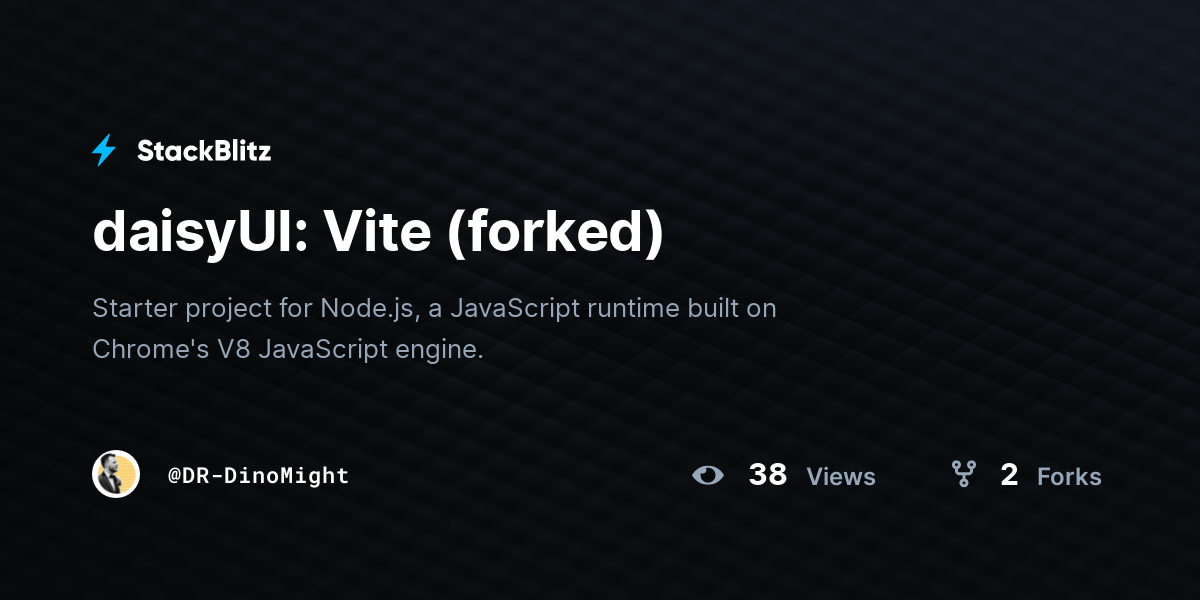 Daisyui Vite Forked Stackblitz