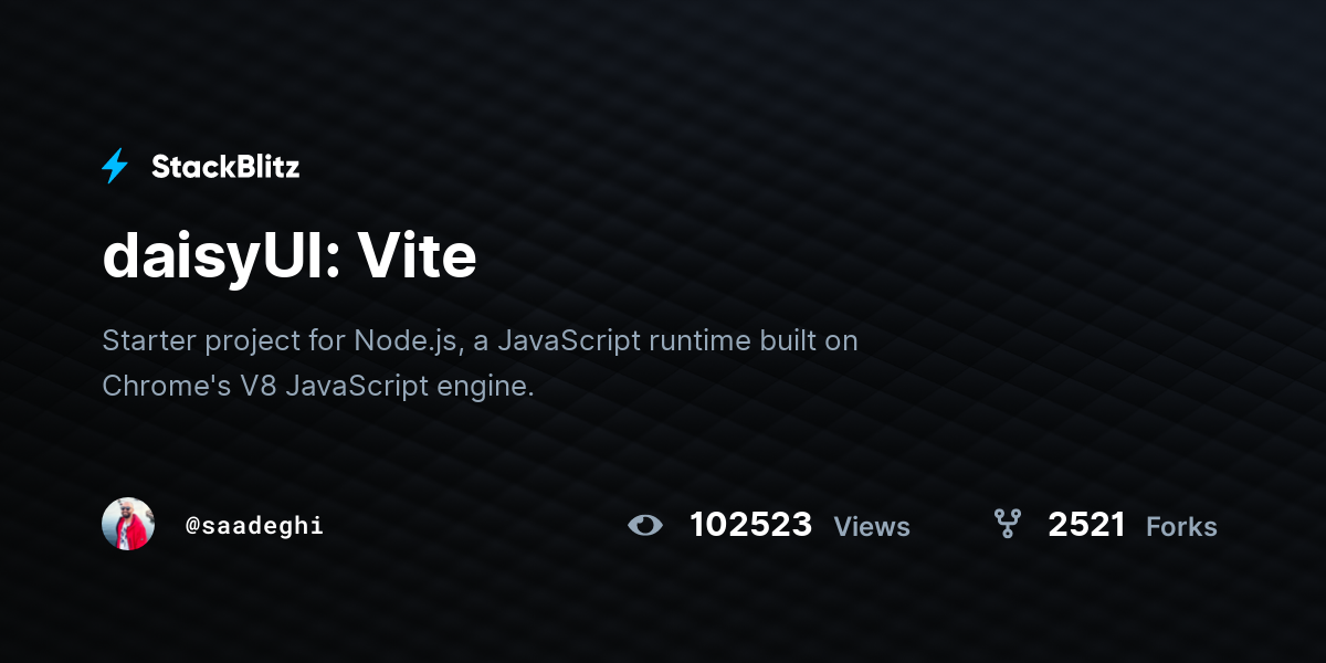 daisyUI: Vite - StackBlitz