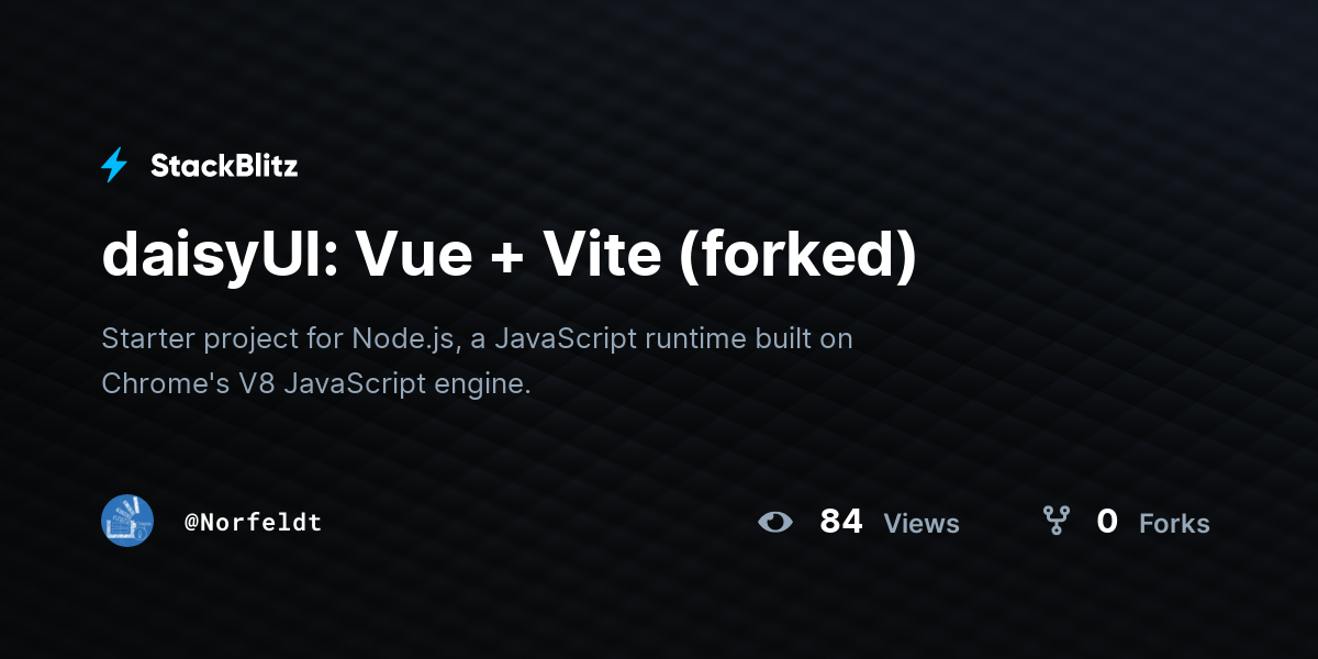 daisyUI: Vue + Vite (forked) - StackBlitz daisyUI: Vue + Vite (forked) - StackBlitz