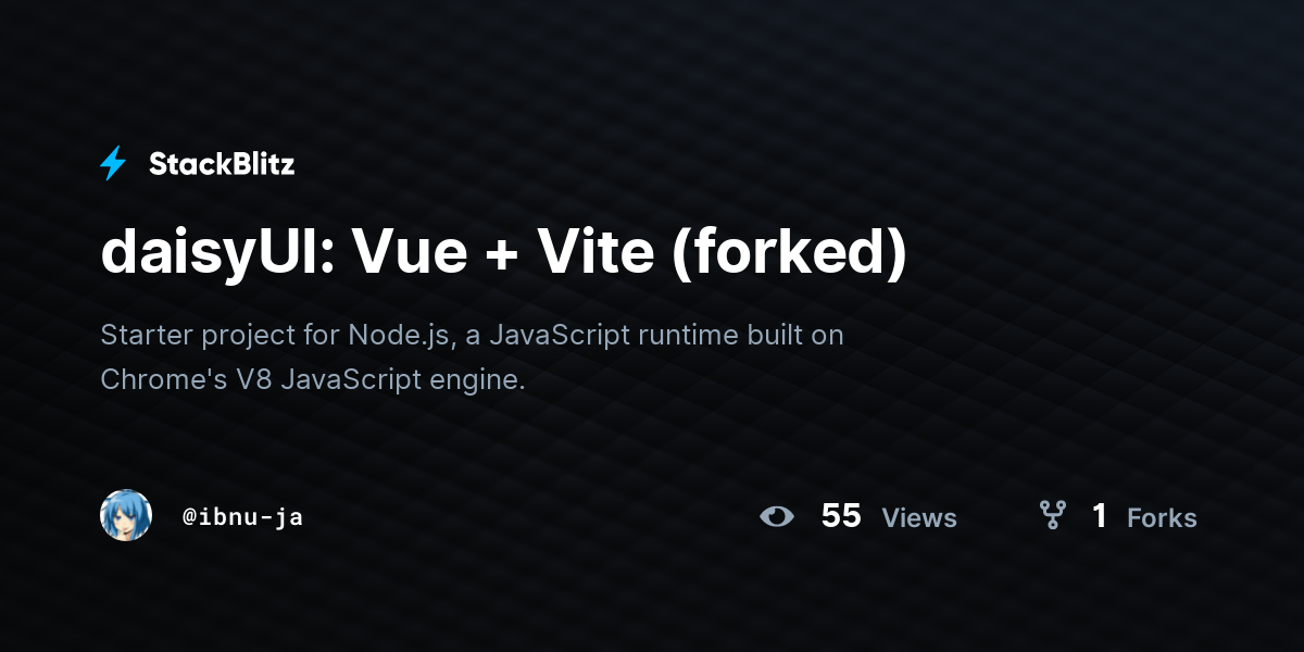 daisyUI: Vue + Vite (forked) - StackBlitz