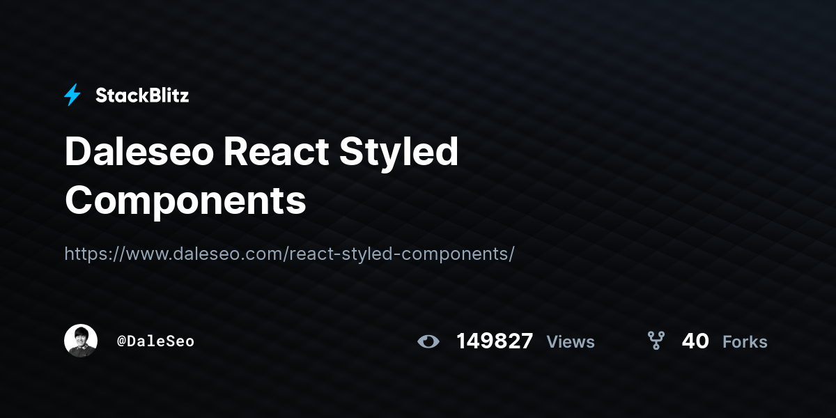Daleseo React Styled Components - StackBlitz