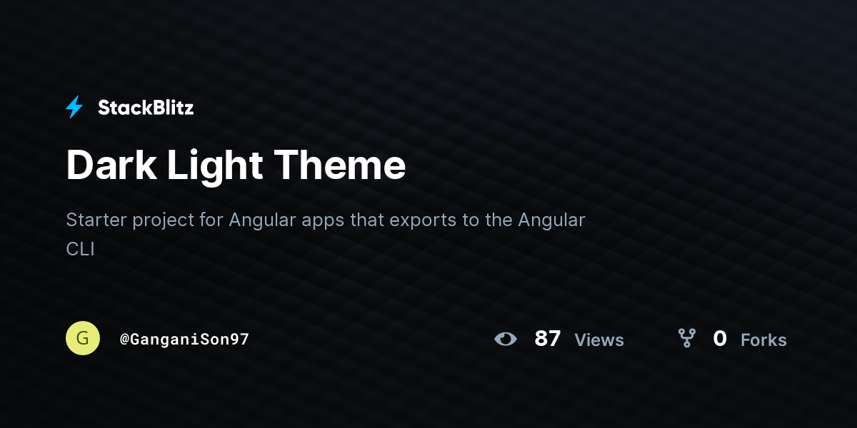 Dark Light Theme - StackBlitz