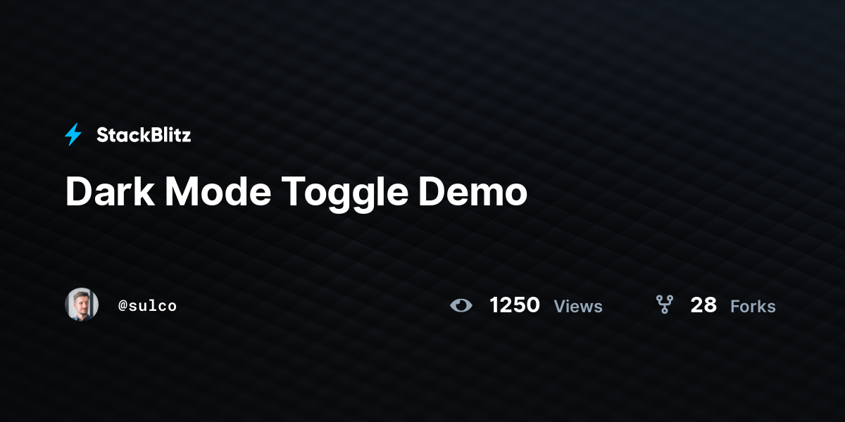 Dark Mode Toggle Demo - StackBlitz