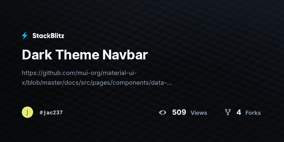 Dark Theme Navbar - StackBlitz
