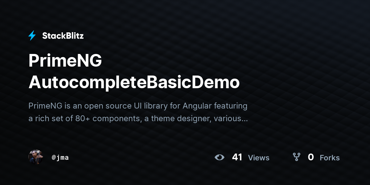 PrimeNG AutocompleteBasicDemo - StackBlitz